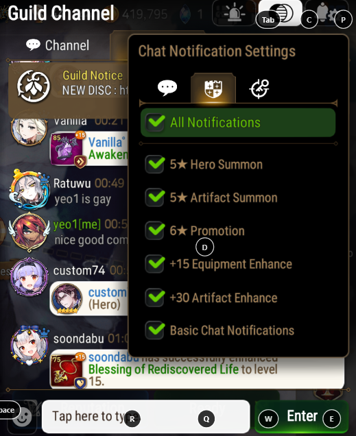 Anyone know how to fix the guild chat to appear?