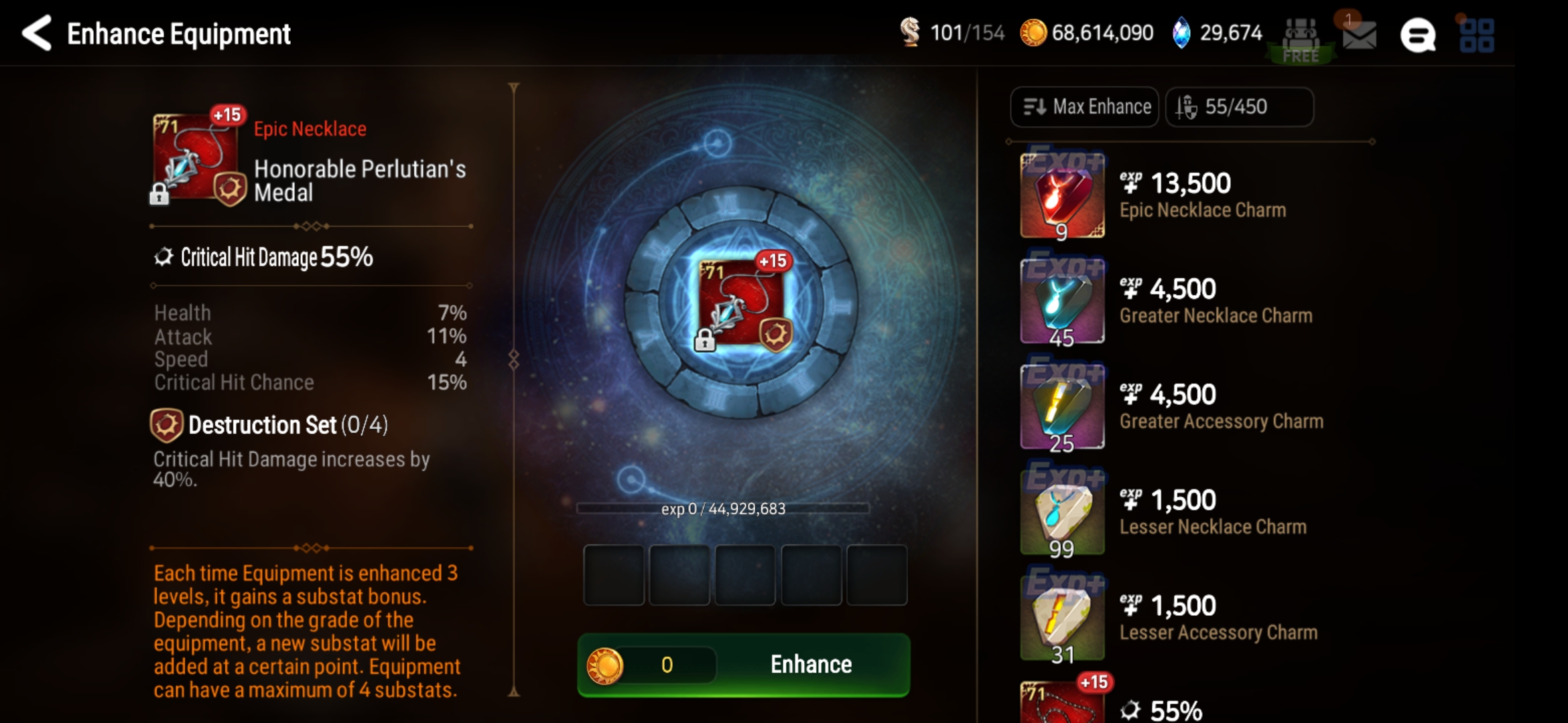 How to get 4 rolls on crit chance in a row