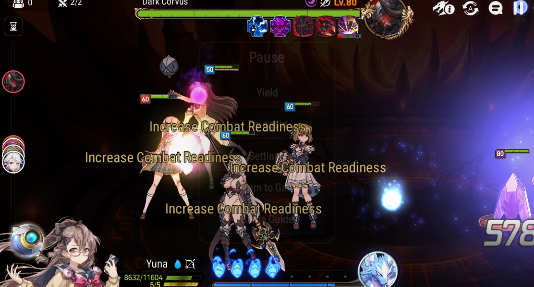 Abyss 85 - Dark Corvus and Yuna's first spell effect