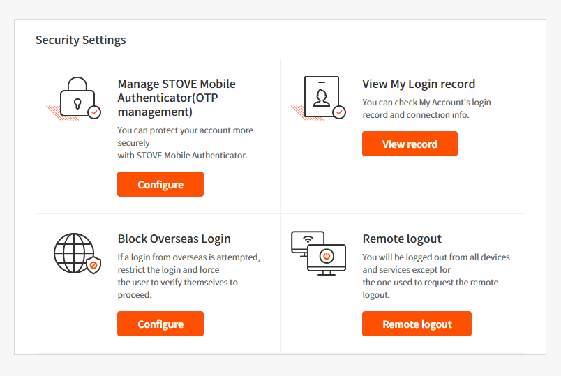 Prevent your STOVE account from being hacked.