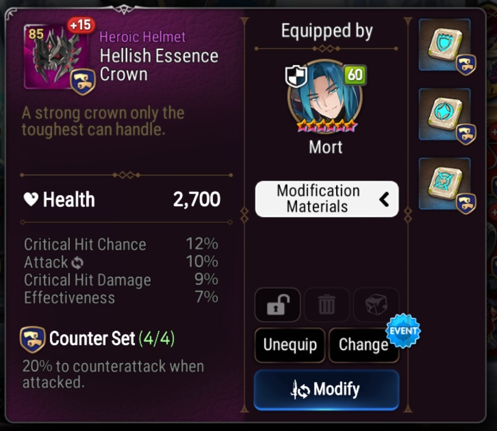 Preparing some gears for Mort Buff