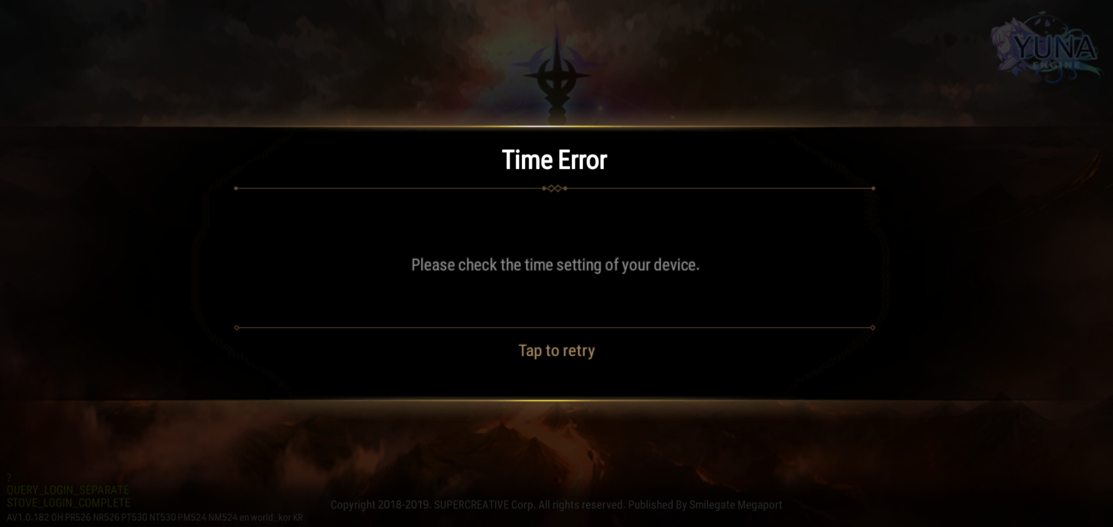 Time error. Error appeared after OS update.