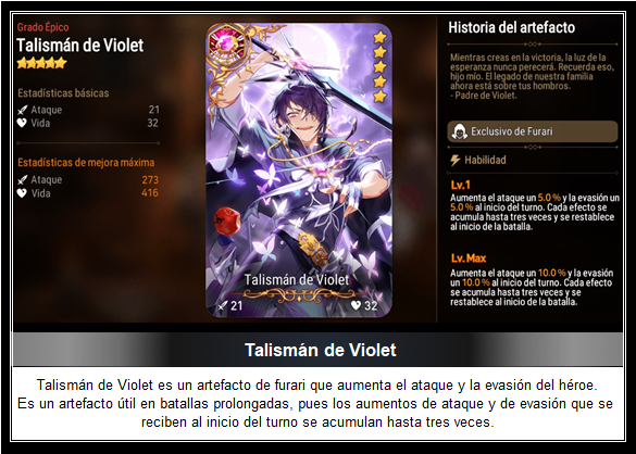 Mayor probabilidad: ¡Violet y Talismán de Violet!