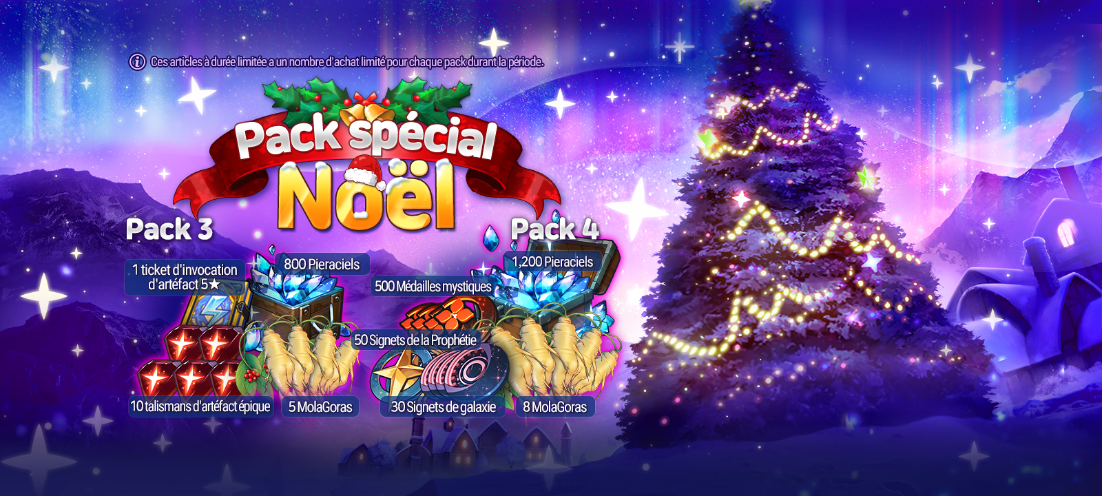 Packs spécial Noël en vente limitée
